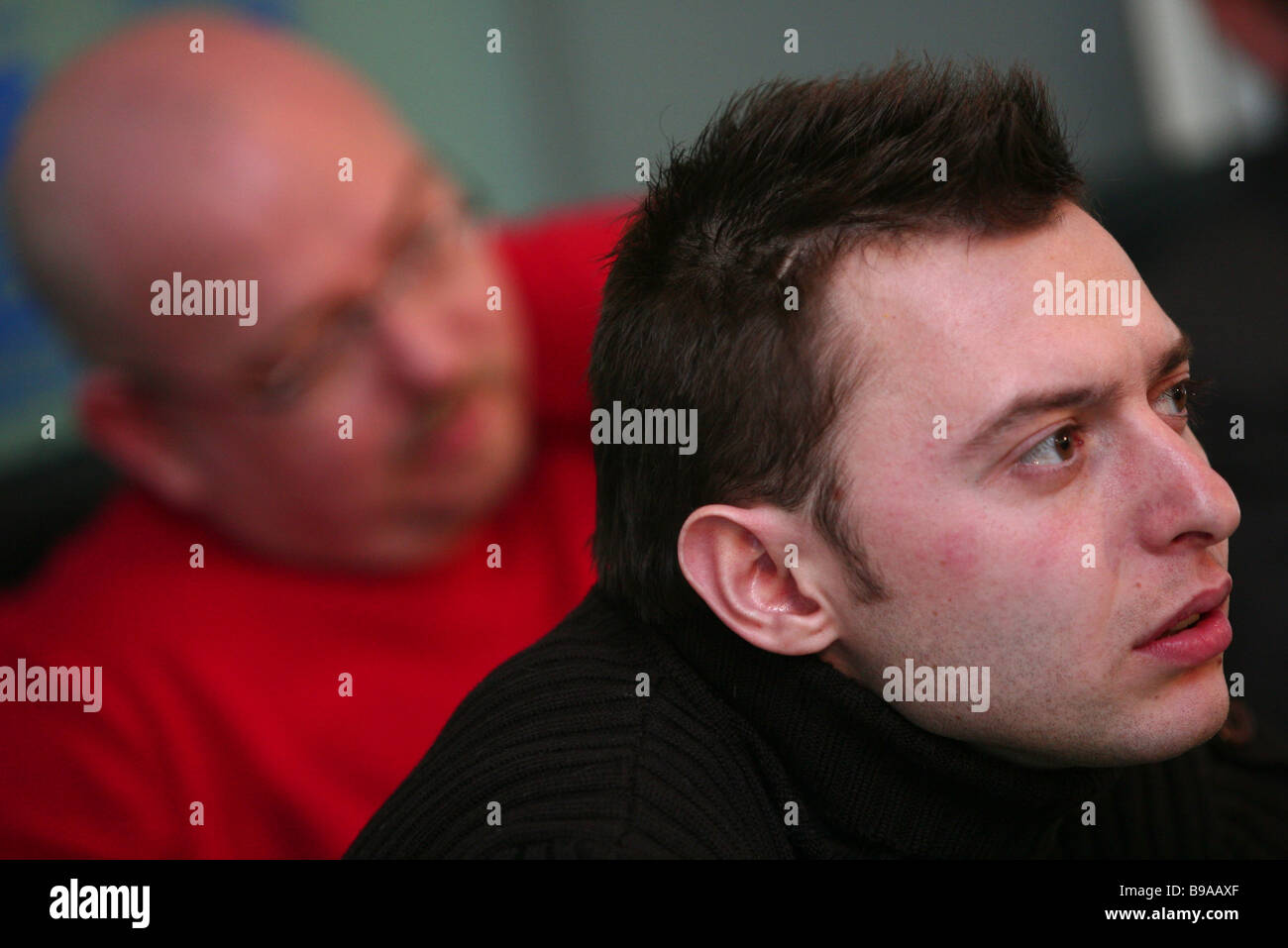 Roma Zver Bilyk the lead singer of the Zveri band at a RIA Novosti news ...