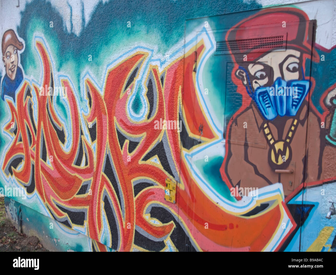 graffiti with a taliban fighter on a housewall in Gießen Hesse Germany ...