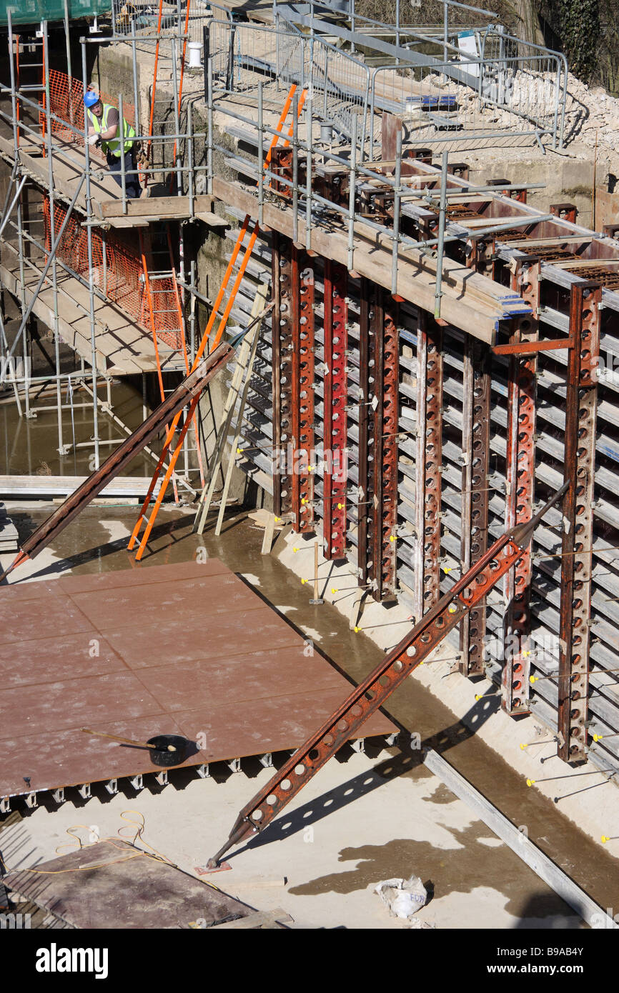 building construction site works lock wall replacement refurbishment ...