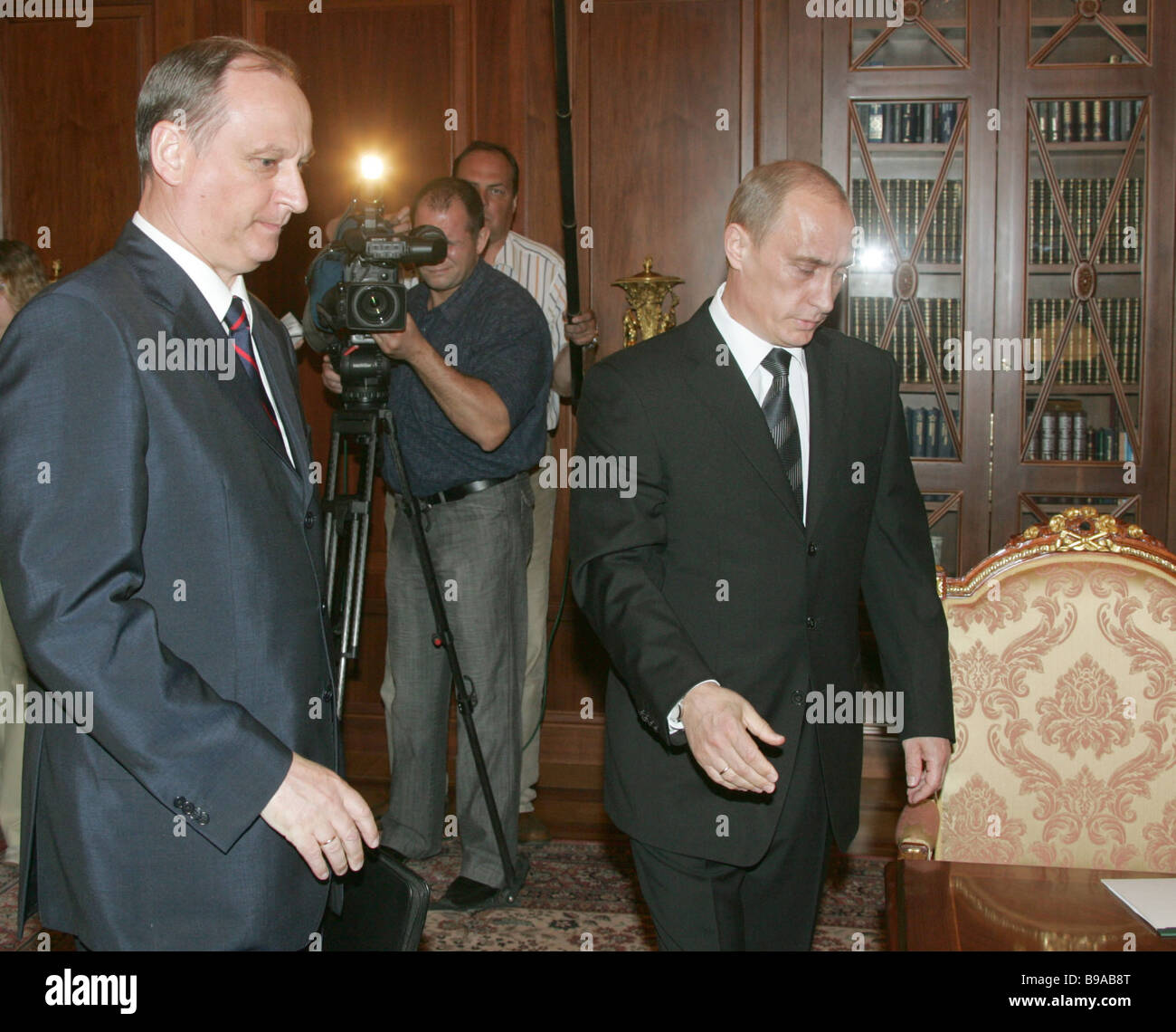 Russia s President Vladimir Putin right and Nikolai Patrushev Federal ...