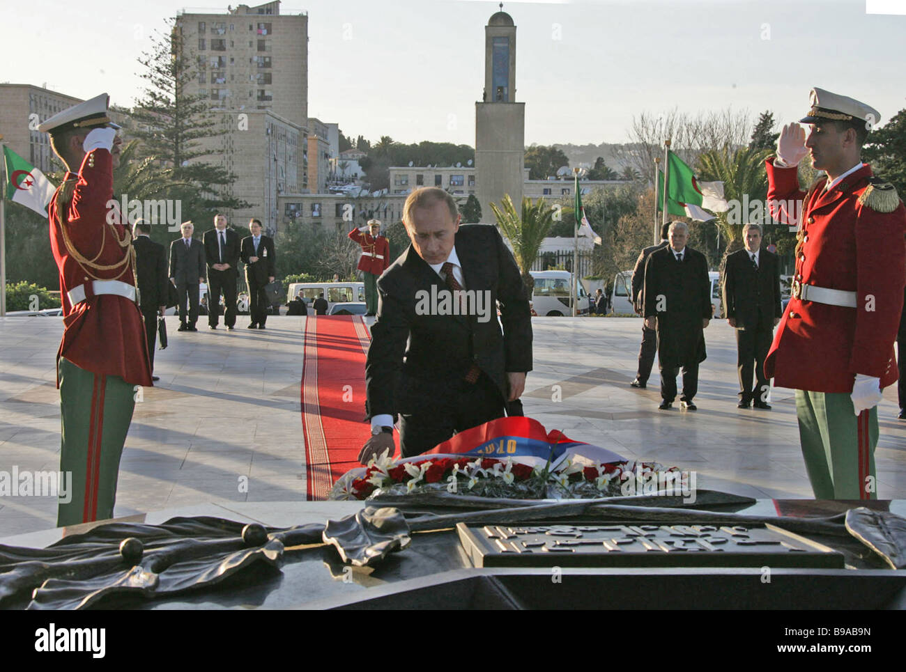 President of Russia Vladimir Putin laying flowers to the grave of the ...