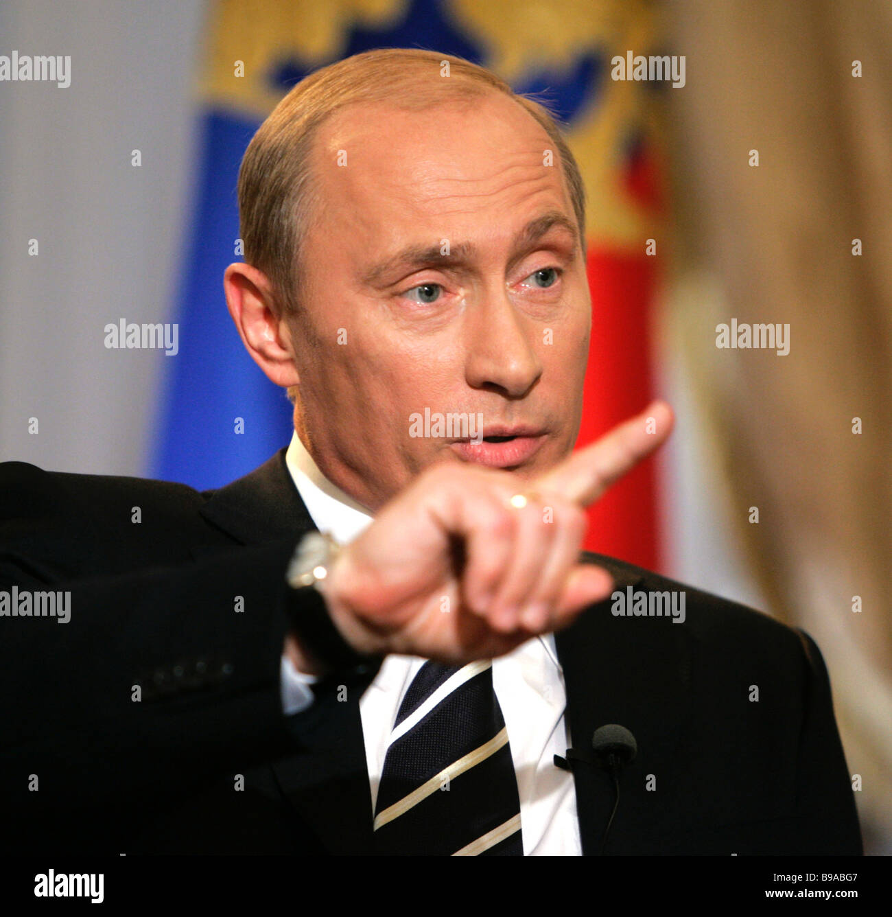 Russian President Vladimir Putin giving an interview to ZDF Berlin ...