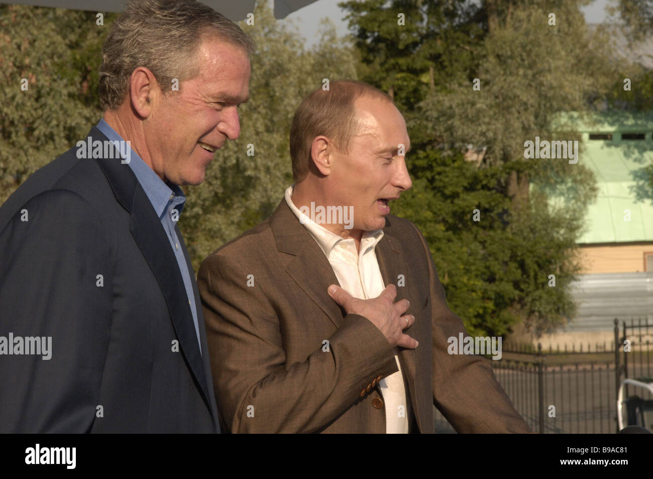 American President George W Bush and Russian President Vladimir Putin ...