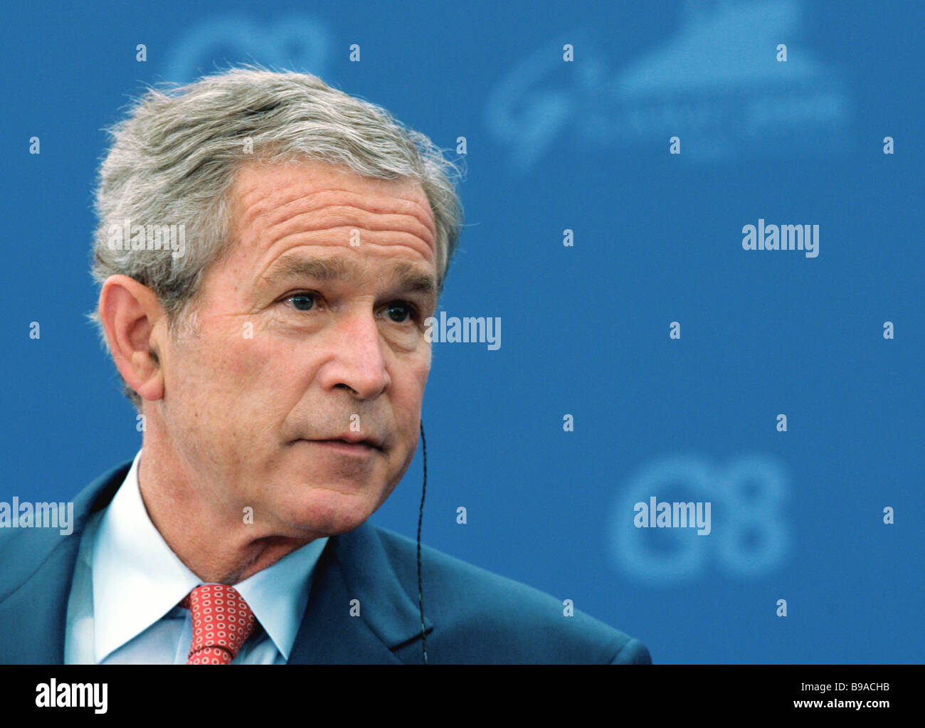 President George W Bush of the U S at a joint news conference with the ...