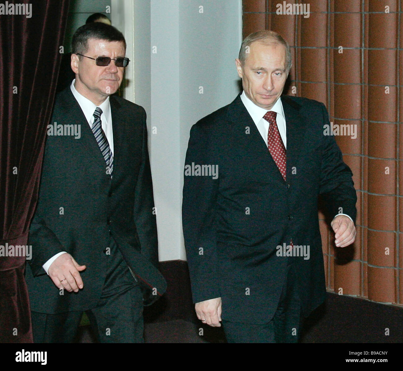 Russian Justice Minister Yury Chaika and Russian President Vladimir ...