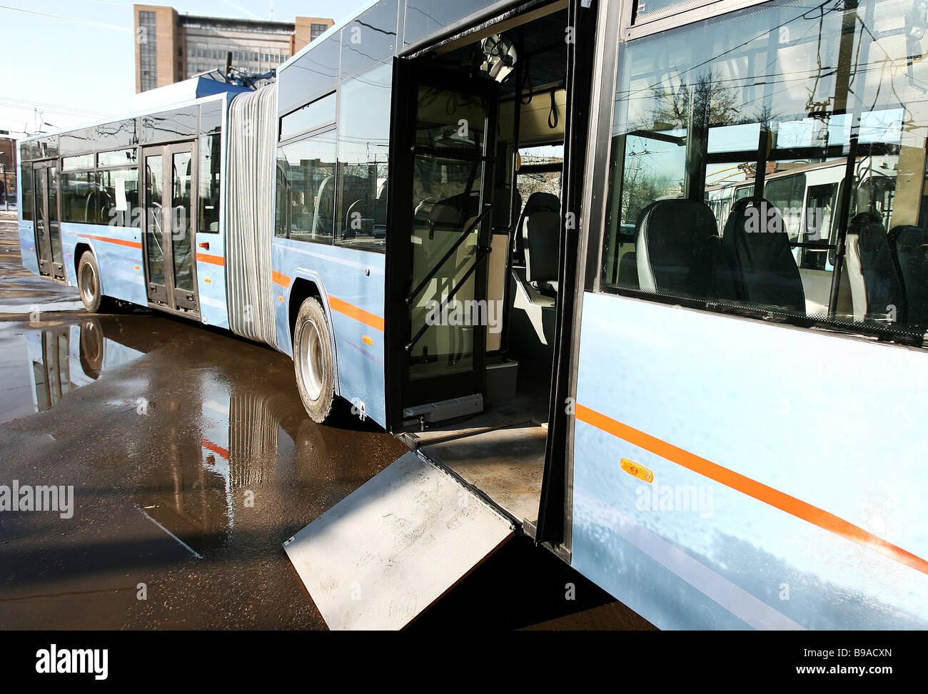 Moscow s trolleybus depot No 6 is running in a first vehicle of the ...