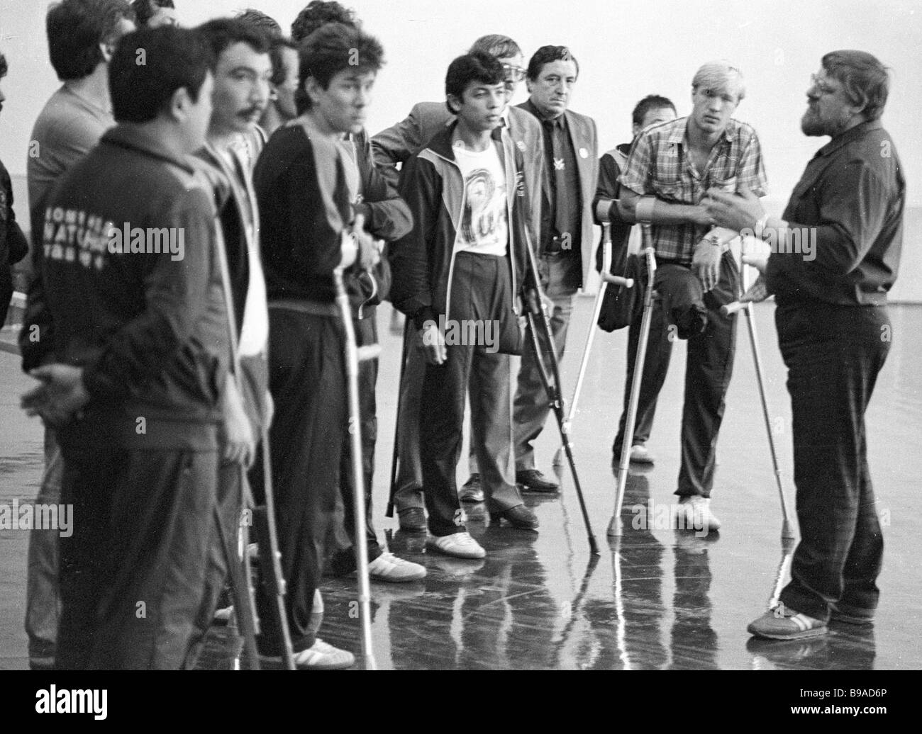 Valentin Dikul head of the Rehabilitation Center talking with his ...