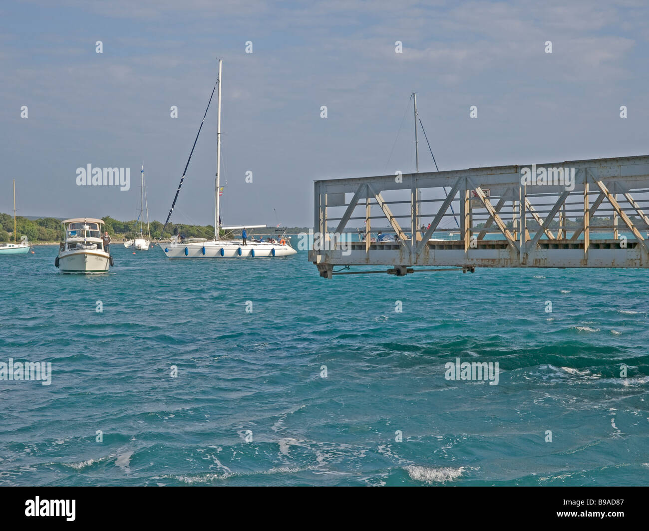 pivot bridge turn bridge in Osor giving the free passage for boats ...