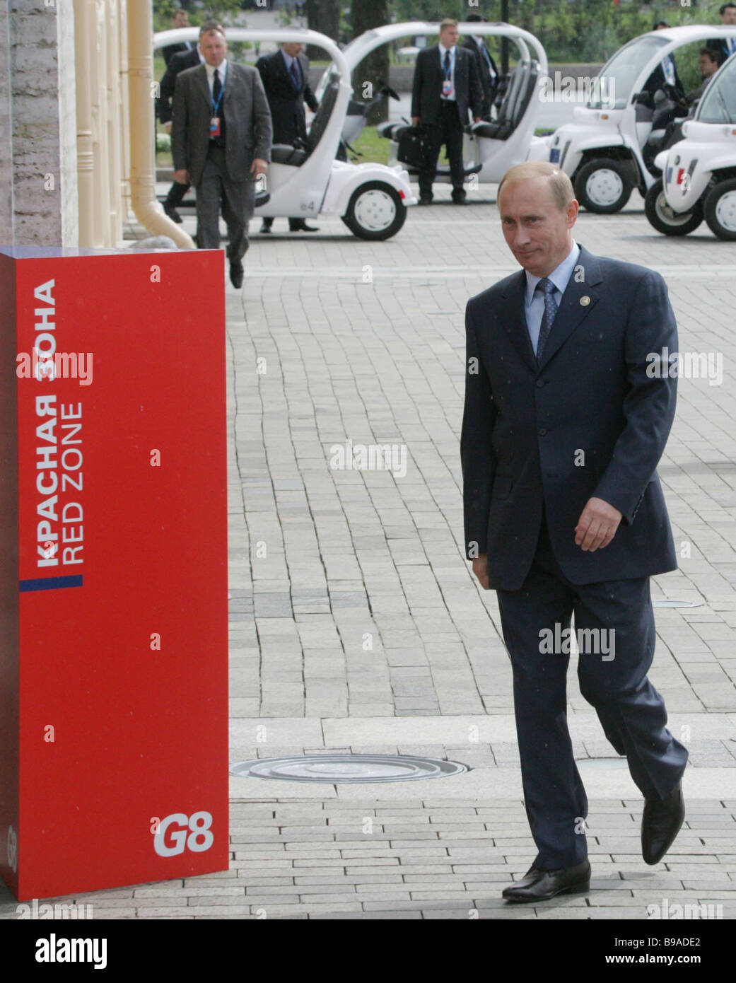 Russian President Vladimir Putin arriving for the meeting with the ...