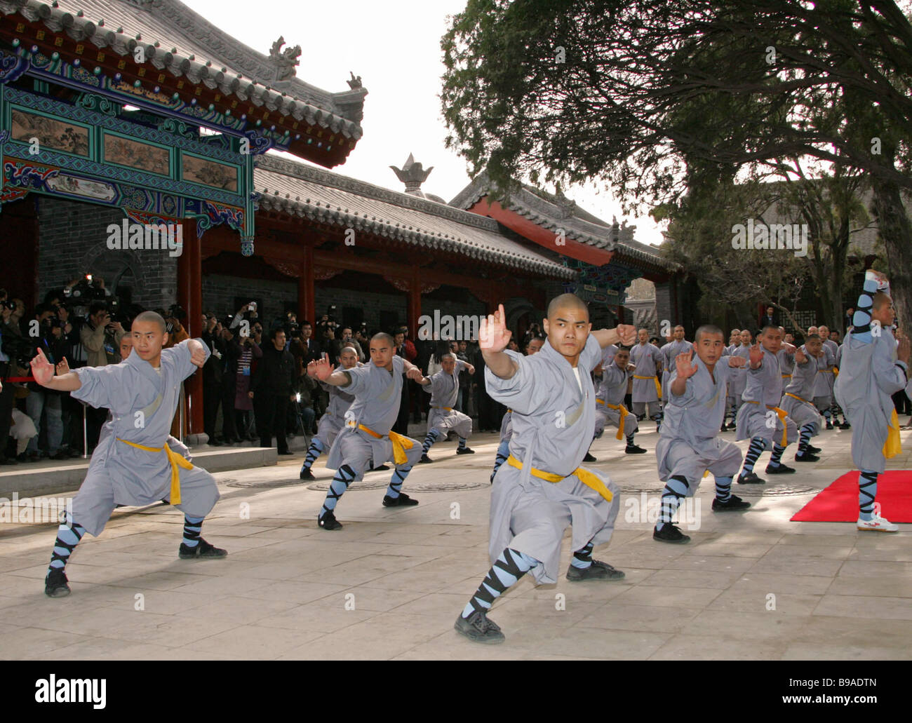Shaolin monks demonstrate exercises promoting flexibility agility and ...