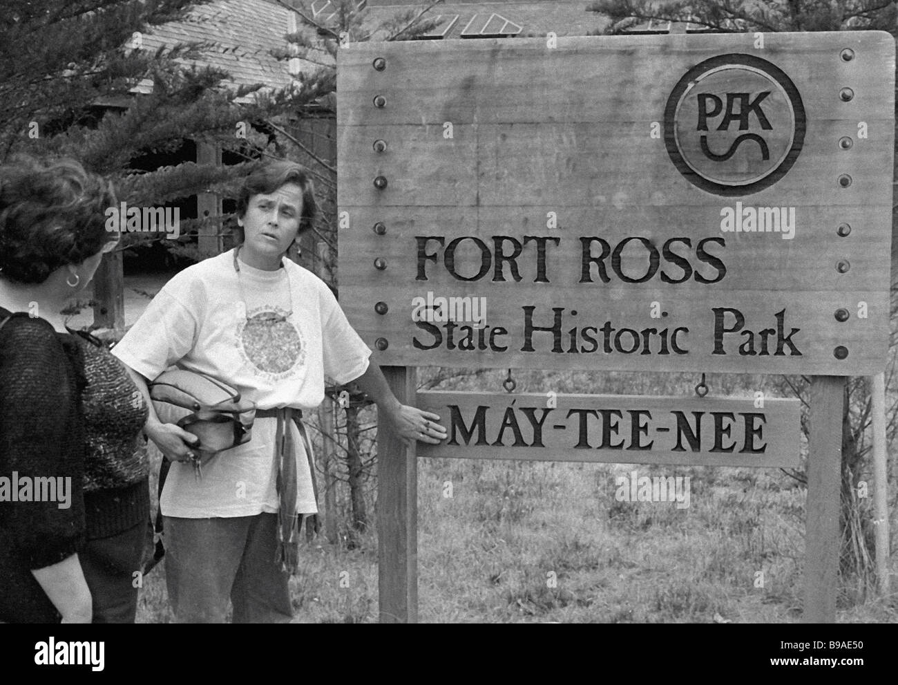 Entrance to Fort Ross a former Russian settlement California Stock ...