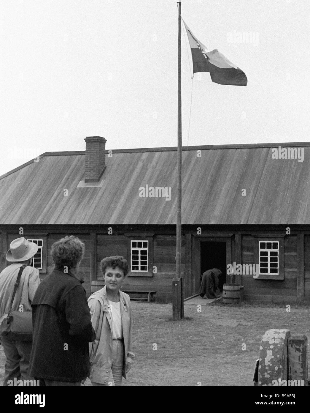 The Russian Flag flying over Fort Ross a former Russian settlement ...