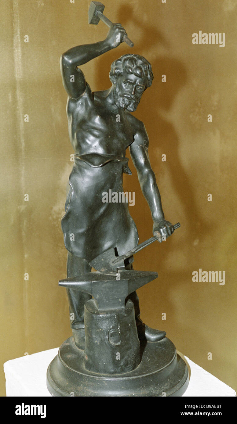 Cast iron sculpture Blacksmith by Jacques Napoleon on display at ...