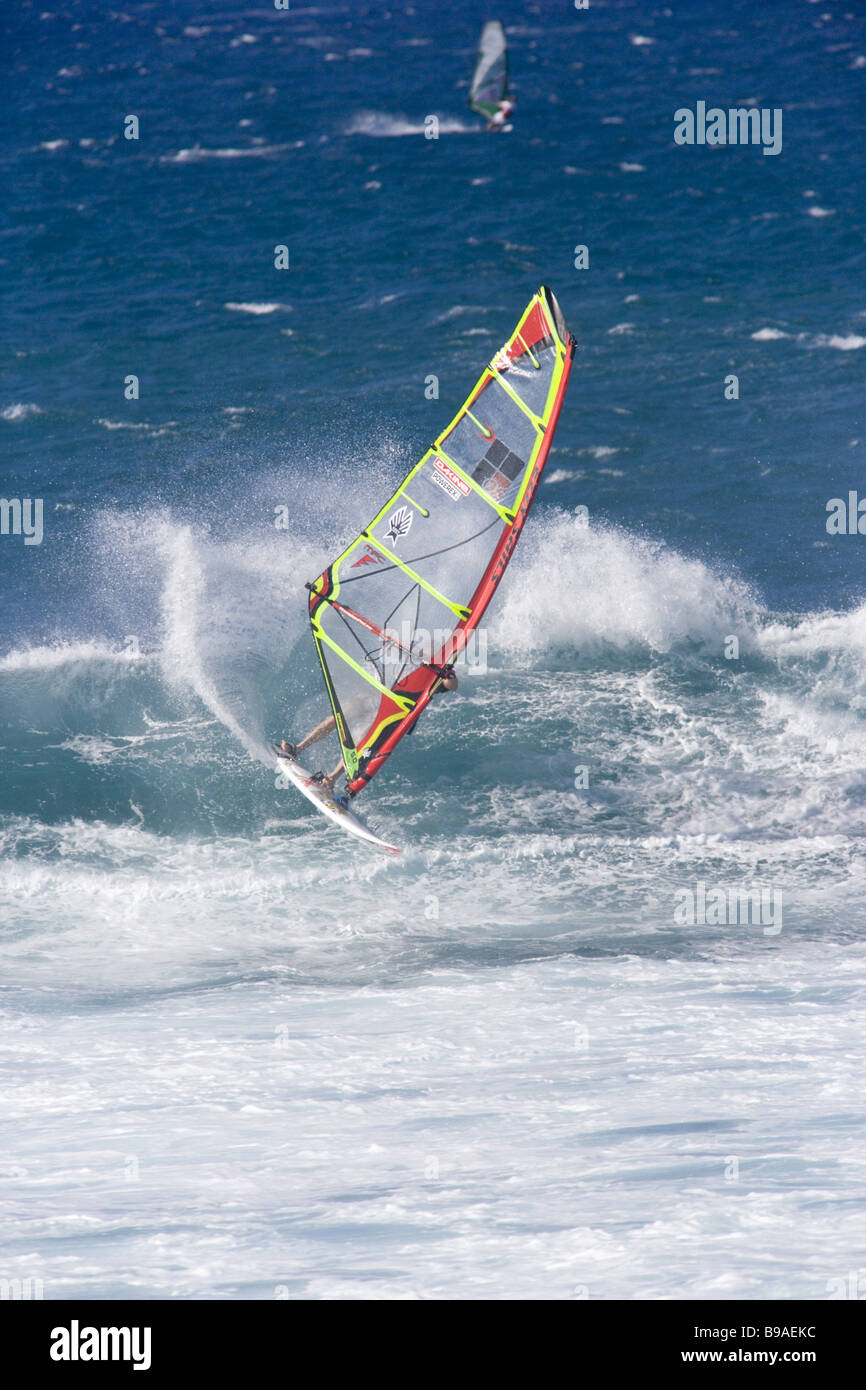 Windsurfing at Hookipa Beach, Paia, Maui Hawaii Stock Photo - Alamy