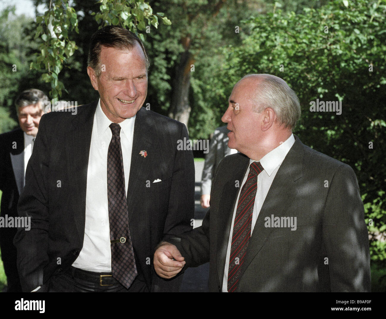 Secretary General of the Soviet Communist Party Mikhail Gorbachev right ...