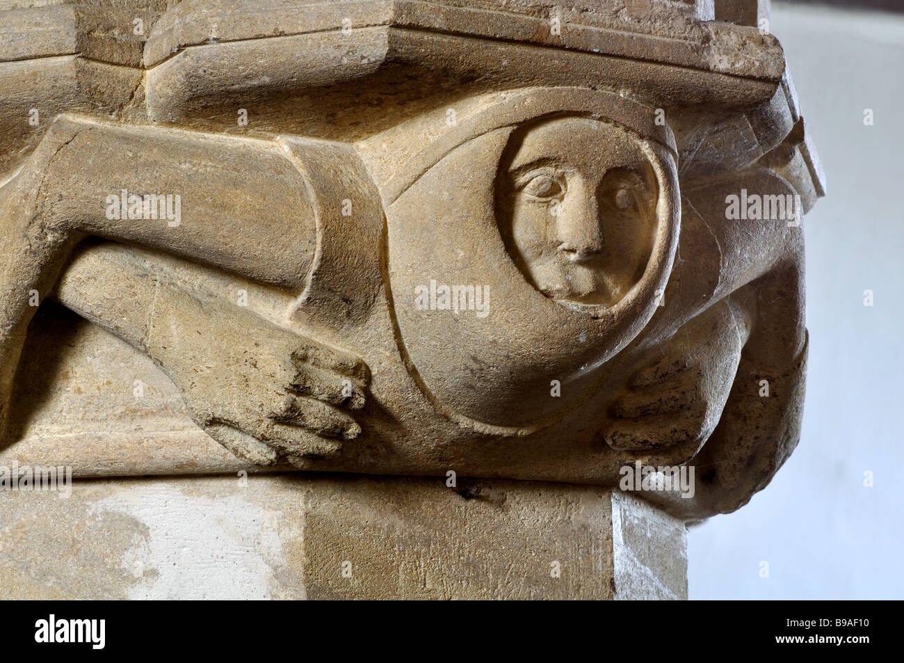 Carved capital in St. Mary the Virgin Church, Hampton Poyle ...