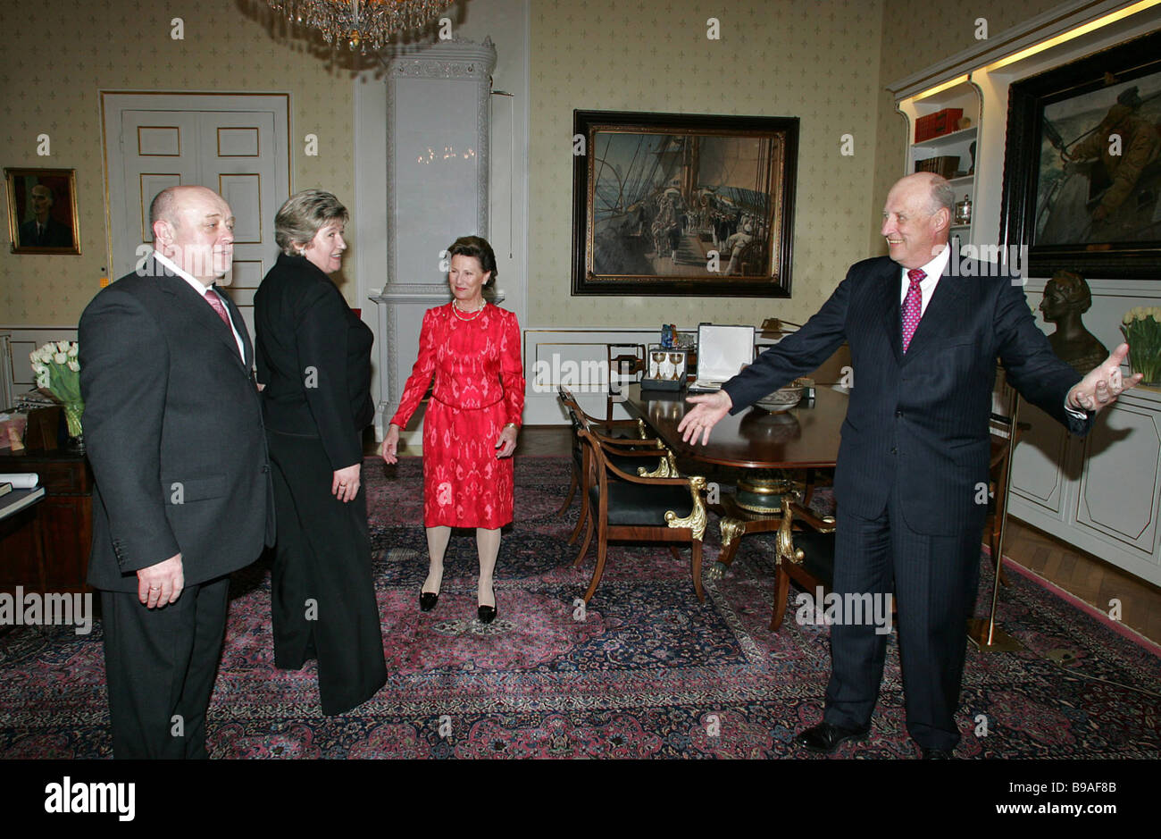 Russian Prime Minister Mikhail Fradkov left and his wife Yelena second ...