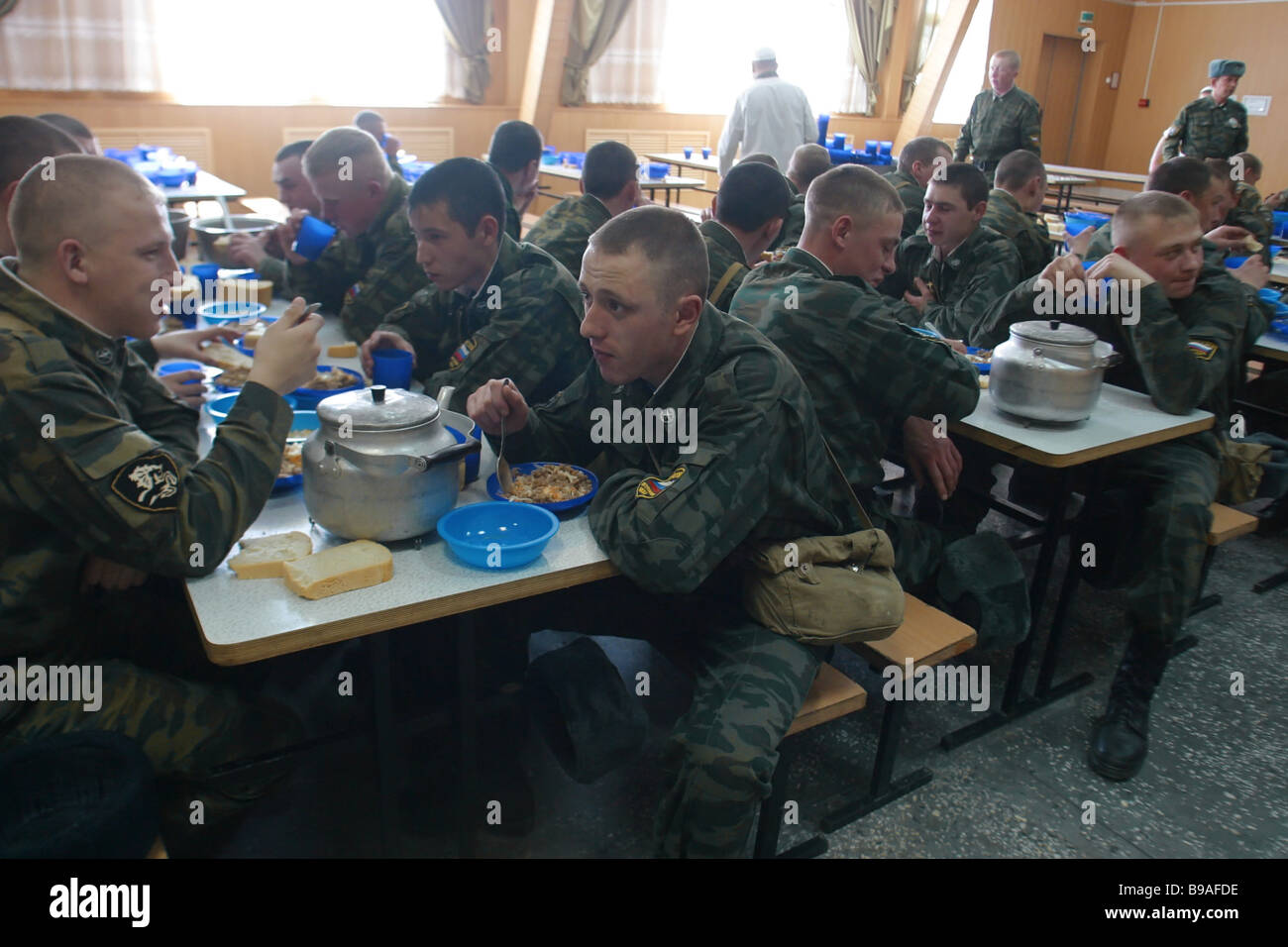 The personnel of the 46th Brigade of the Russian Internal Troops having ...