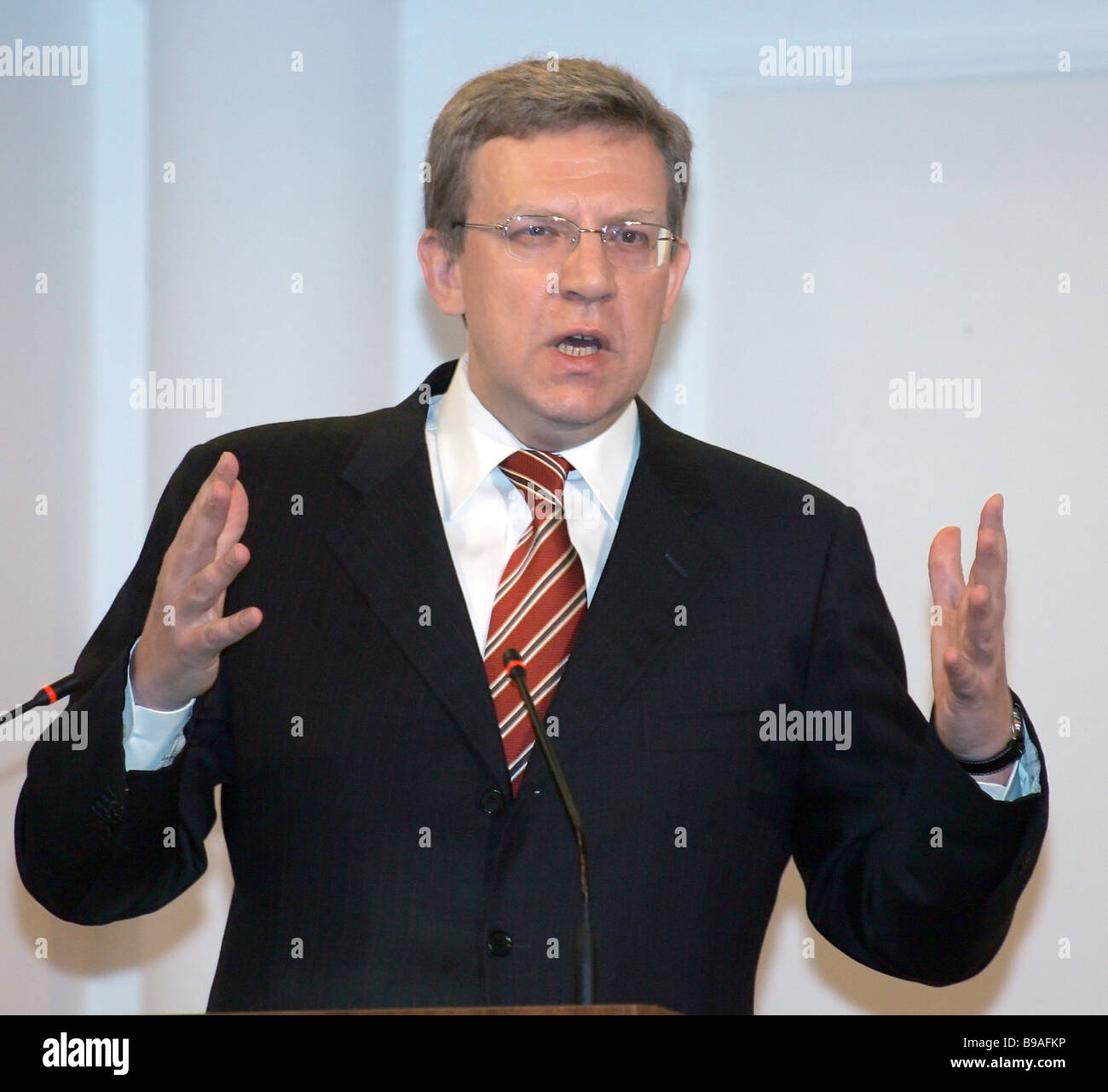 Finance Minister Alexei Kudrin at the expanded collegium sitting of the ...