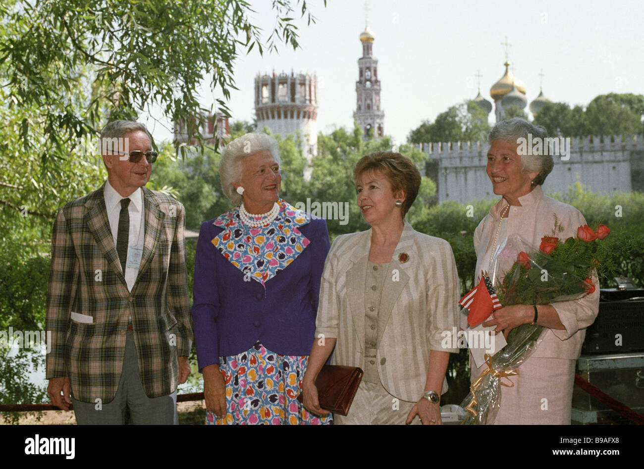 Raisa Gorbachev second from right wife of the general secretary of the ...
