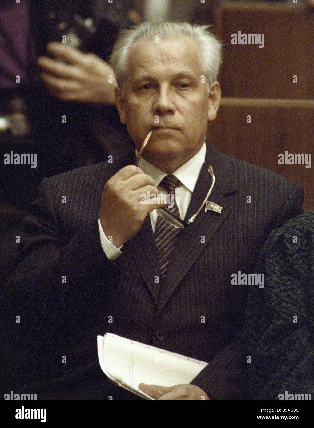 Anatoly Lukyanov at an extraordinary session of the USSR Supreme Soviet ...