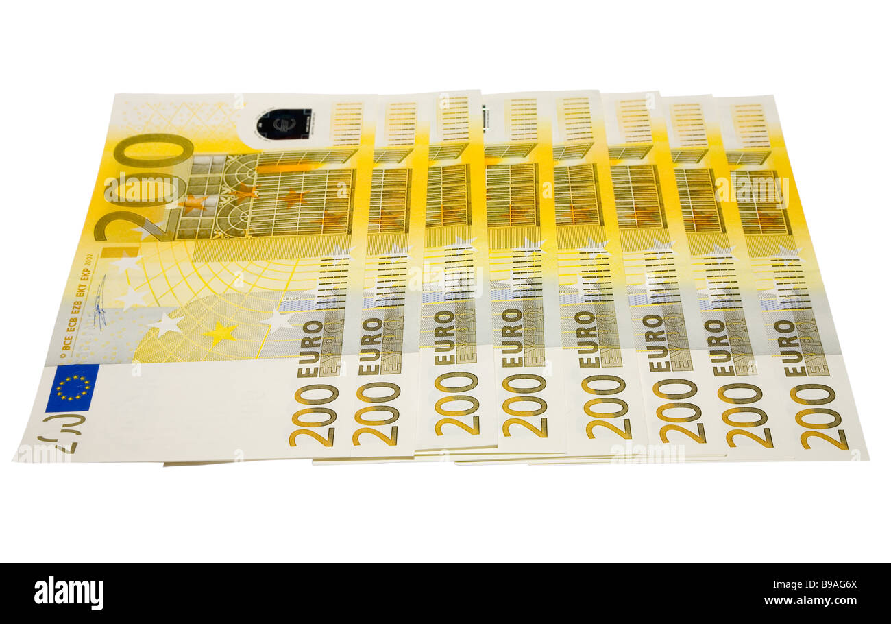 the some 200 euro banknotes with clipping path Stock Photo - Alamy