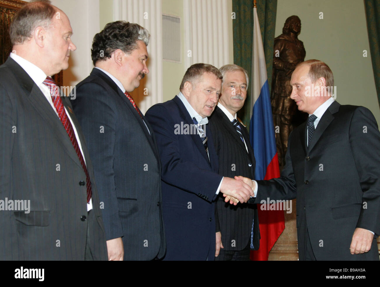 The leaders of State Duma factions Gennady Zyuganov CPRF Sergei Baburin ...