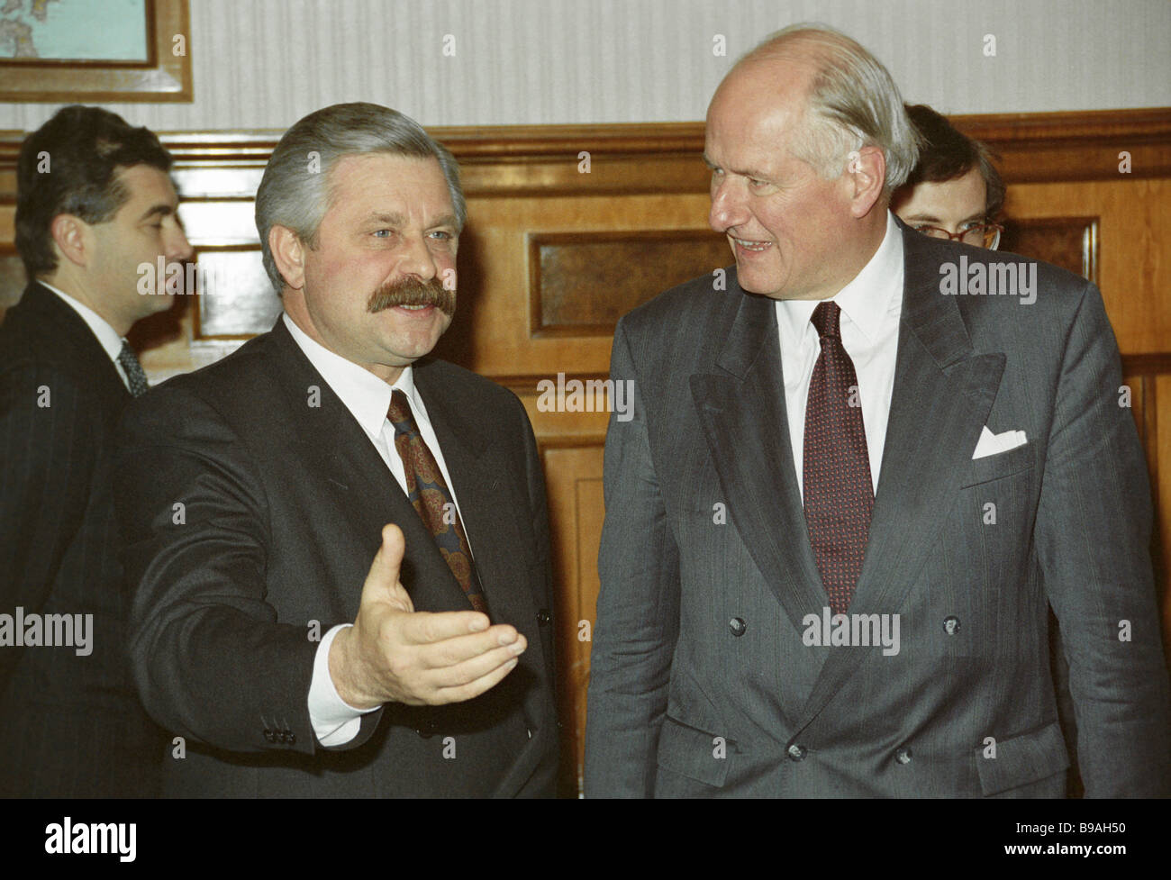 Russian Vice President Alexander Rutskoi left greeting Western European ...