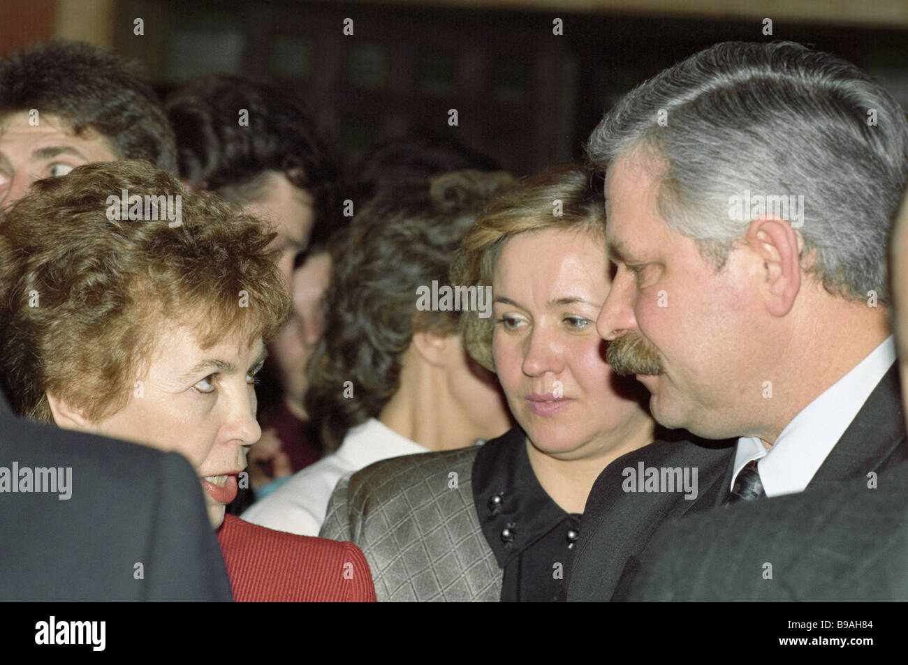 Raisa Gorbachev left talks to Alexander Rutskoy right at the ...