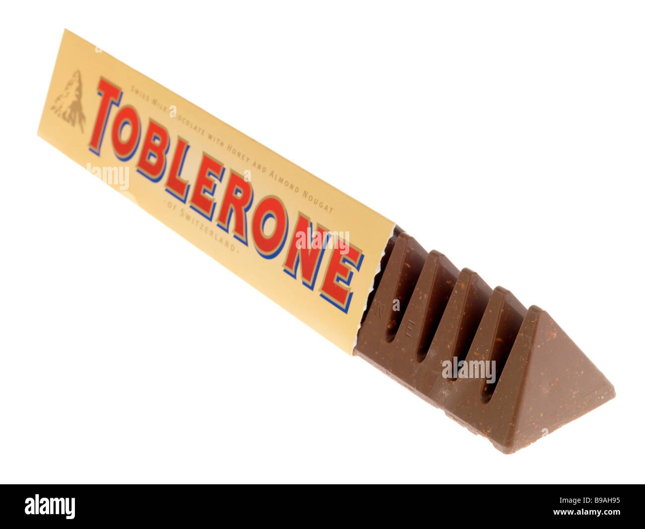 Bar Of Toblerone Milk Chocolate Isolated Against A White Backgorund ...
