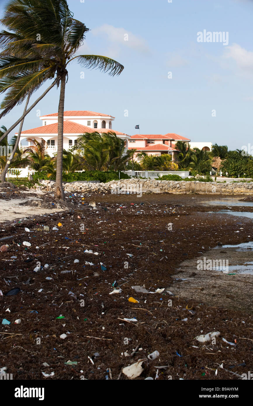 Trash and pollution is blown onto the beaches from the Gulf of Mexico ...