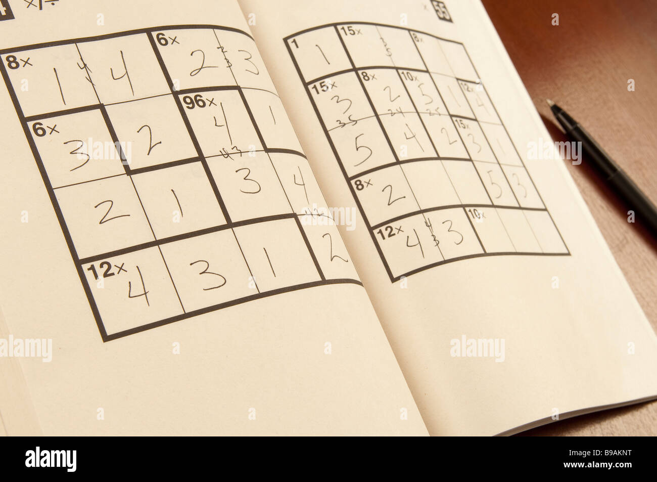 KenKen number puzzle booklet with pen Stock Photo - Alamy