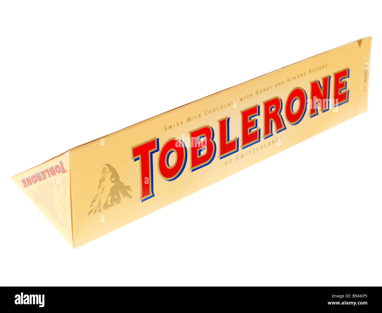 Bar Of Toblerone Milk Chocolate Isolated Against A White Backgorund ...