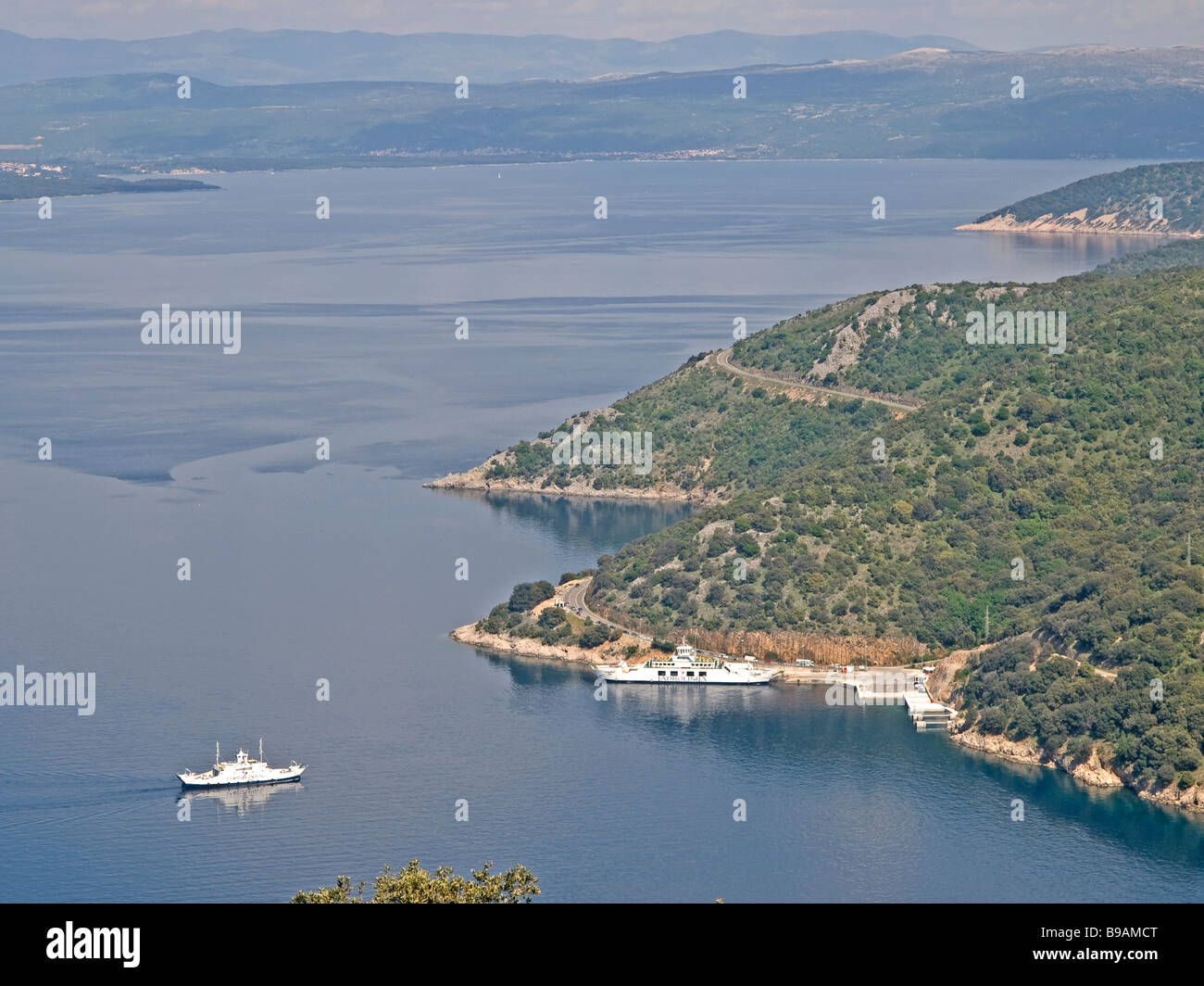 coast of the Mediterranean Adriatic Sea with island Cres with view to ...
