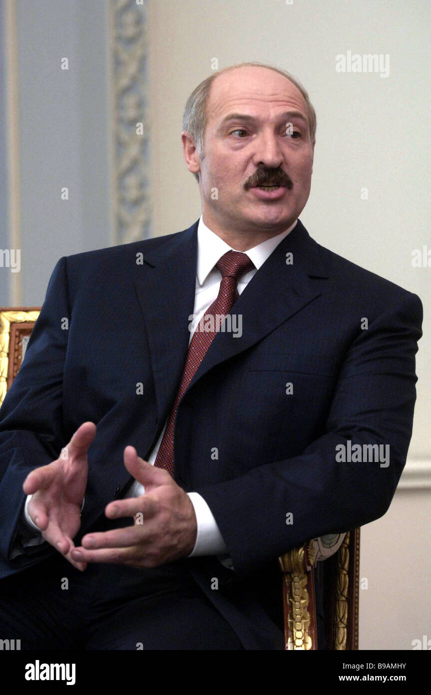 Alexander Lukashenko President of Belarus in the Konstantinovsky Palace ...