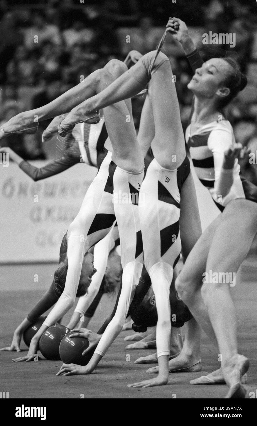 CIS team performing during the 13th International Gymnastics Tournament ...