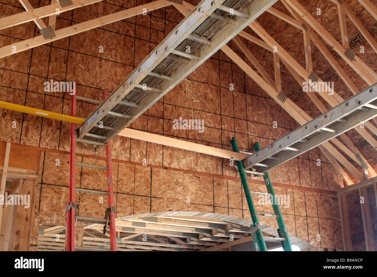 Truss rafters in new construction hi-res stock photography and images ...