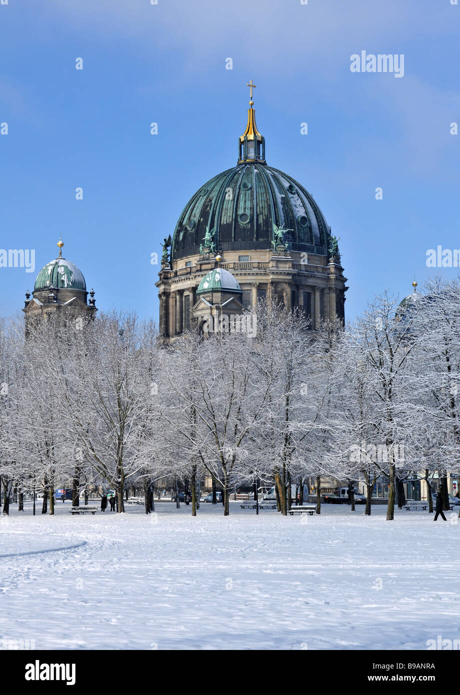 snow landscape Berlin center dome Germany Stock Photo - Alamy