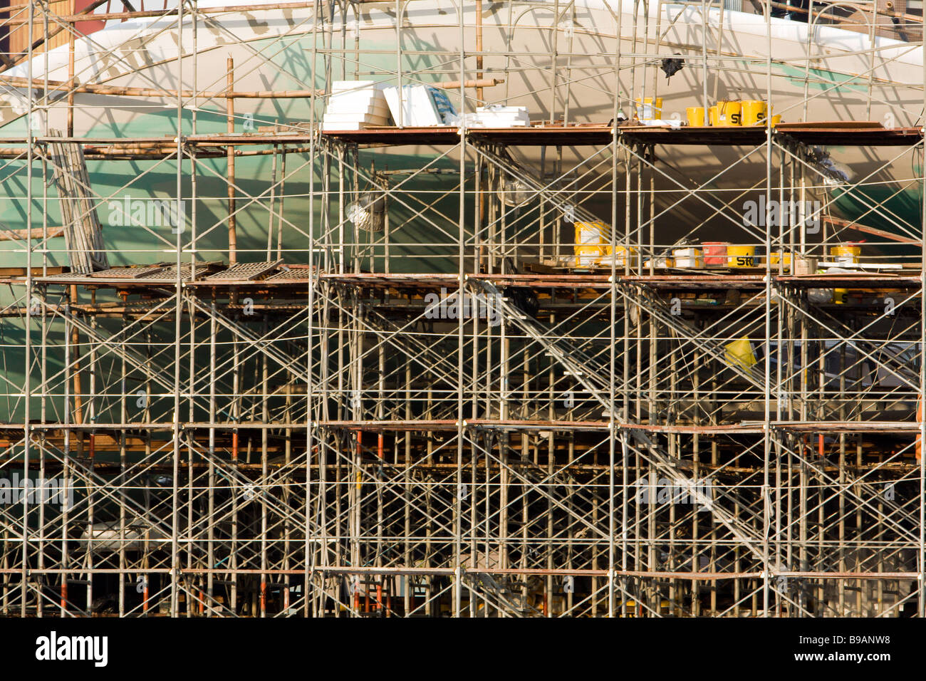 Scaffolding on building under construction, Taichung City, Taiwan Stock ...