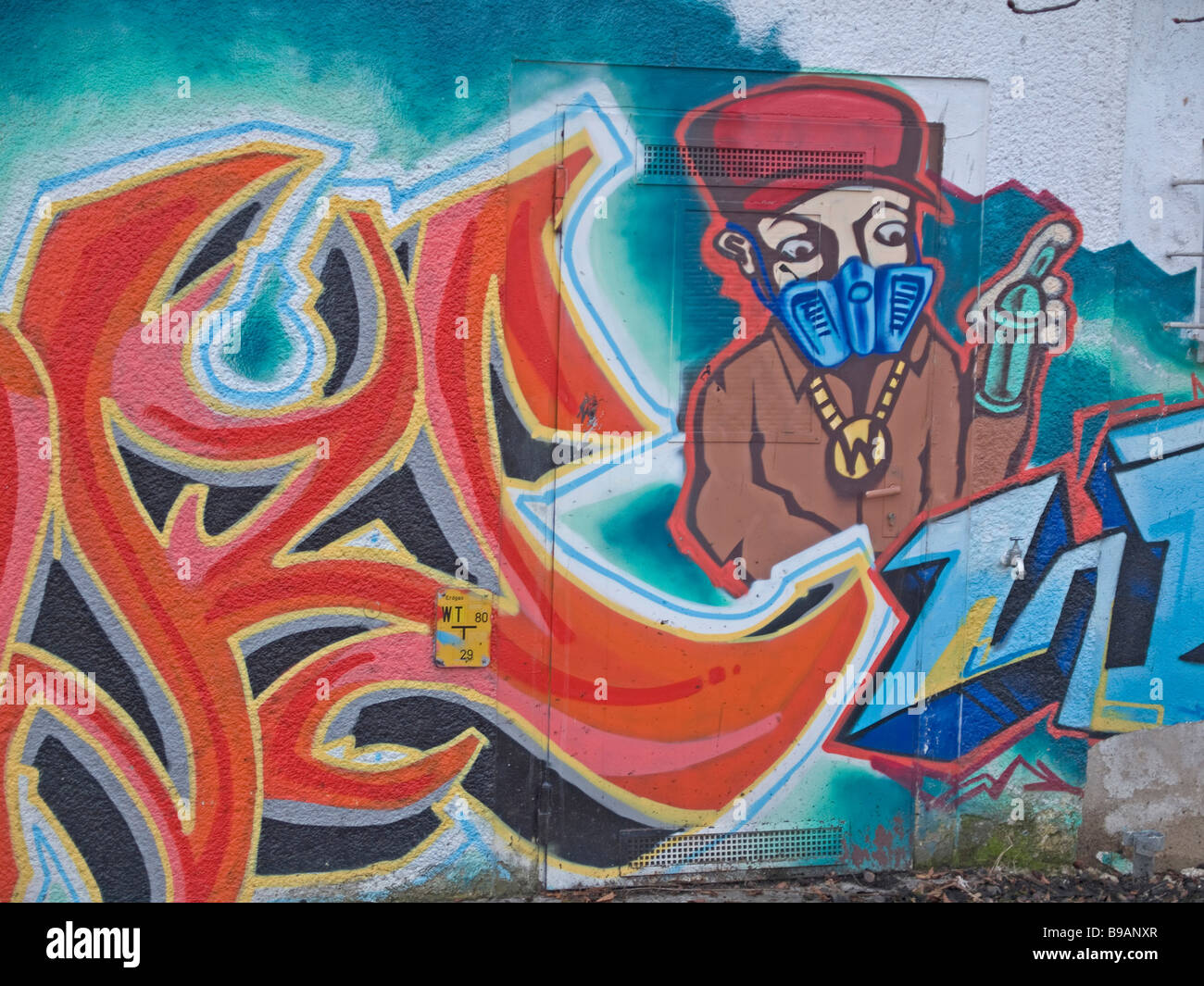 graffiti with a taliban fighter on a housewall in Gießen Hesse Germany ...