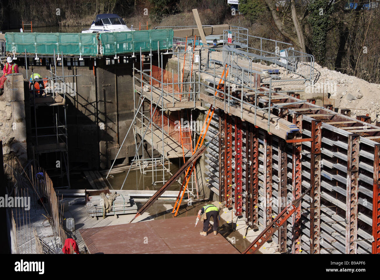 building construction site works lock wall replacement refurbishment ...