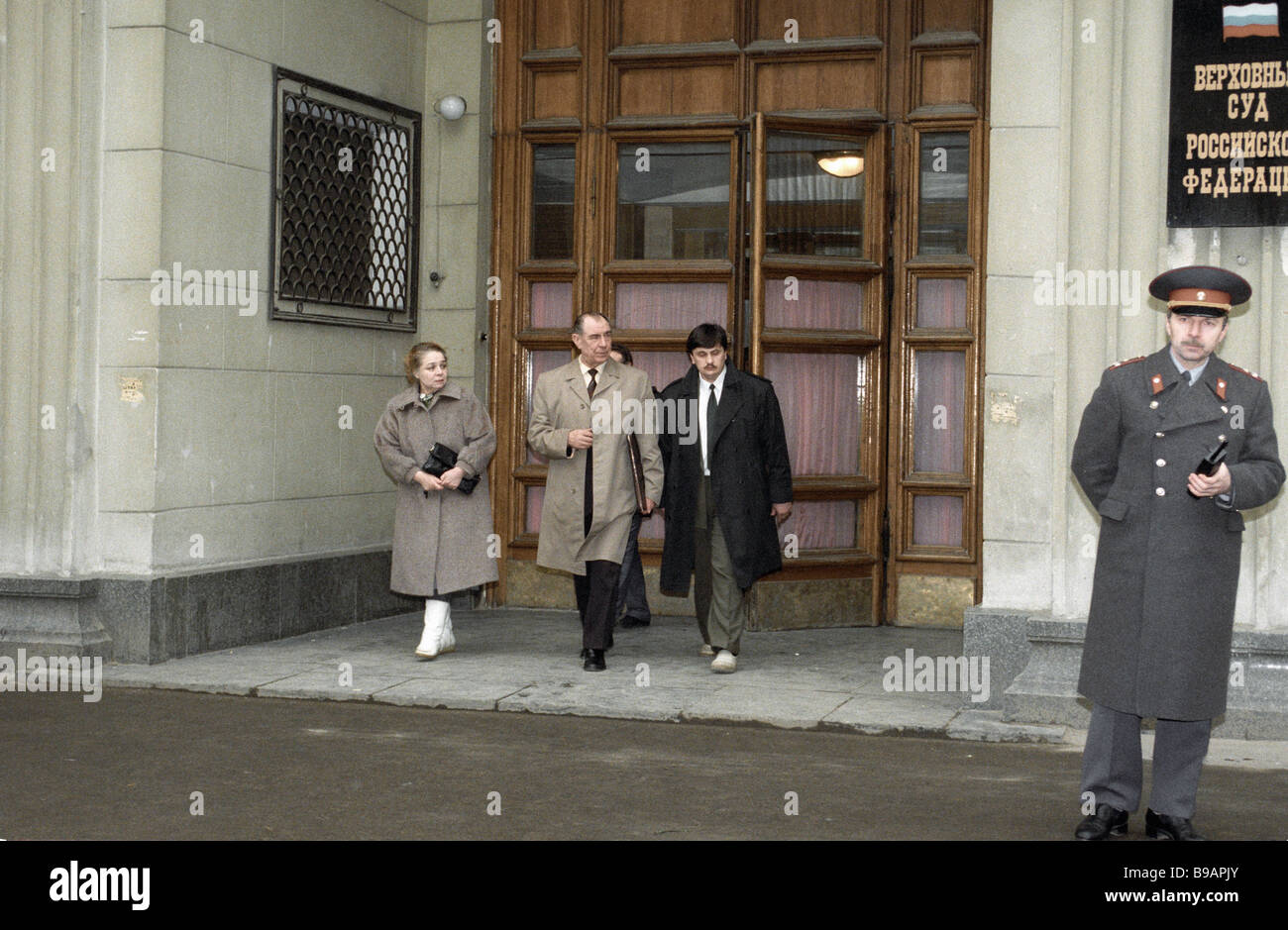 Former Soviet defense minister Dmitry Yazov back row center who was ...