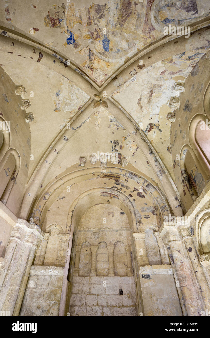 Carmac's Chapel Apse Ceiling and Niche. Fragments of Romanesque murals ...