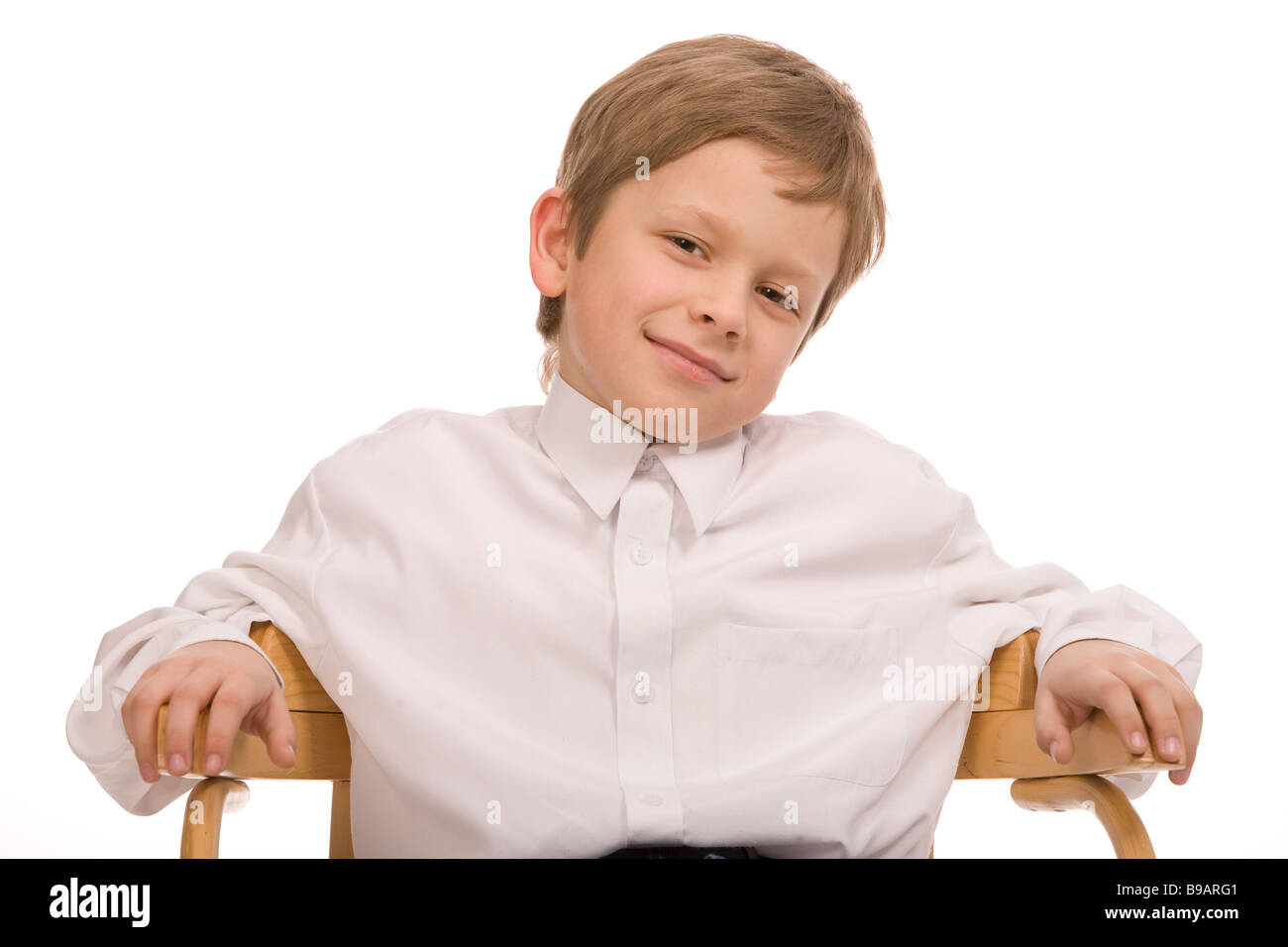 closeup portrait of the boy in white shirt Stock Photo - Alamy