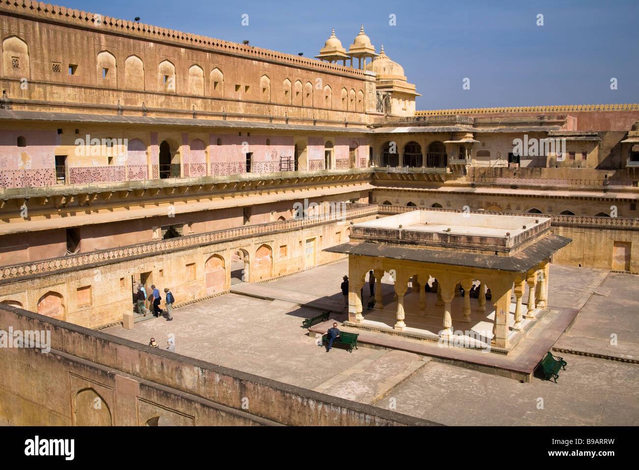 Man Singh I Palace and courtyard, in the Amber Palace, also known as ...