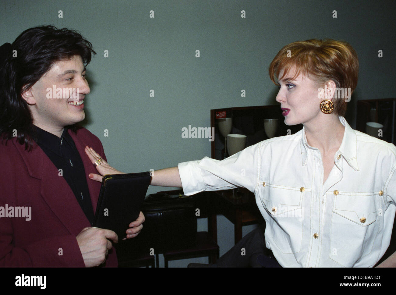 Pop singer Valeria with her producer Alexander Shulgin Stock Photo - Alamy