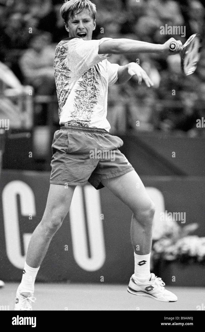 Tennis player Yevgeny Kafelnikov at the Kremlin Cup tournament in the ...