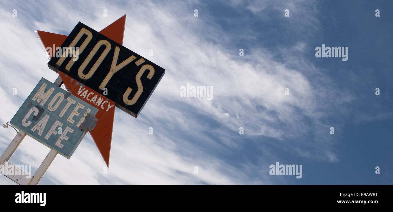 Roy s Motel and Cafe sign Stock Photo - Alamy