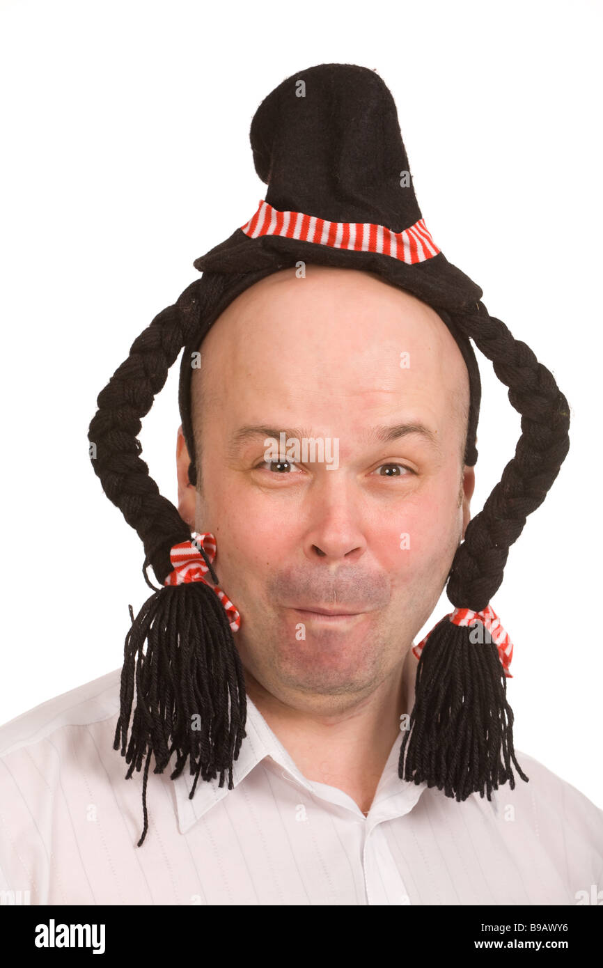 closeup portrait of the bald headed man on a white background Stock ...