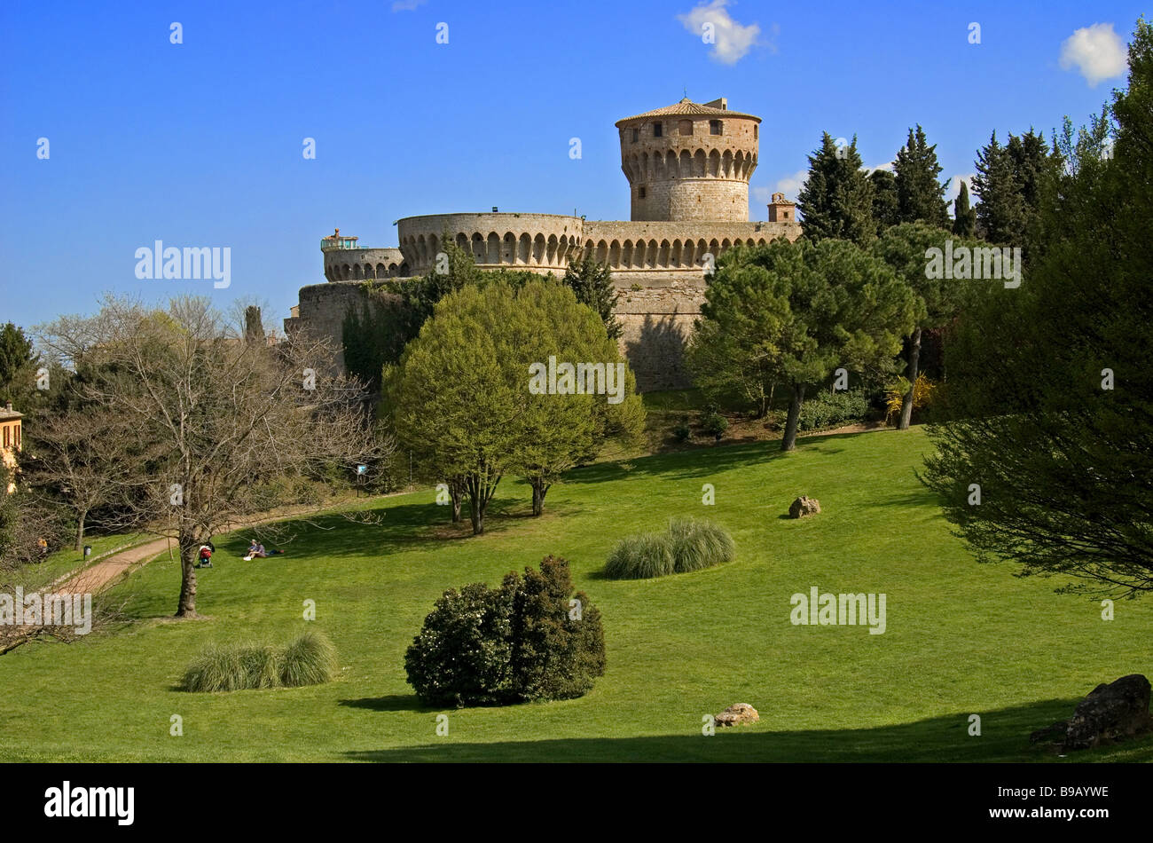 Volterra, Tuscany, Italy. Fortezza Medicea and the Parco Archeologico ...